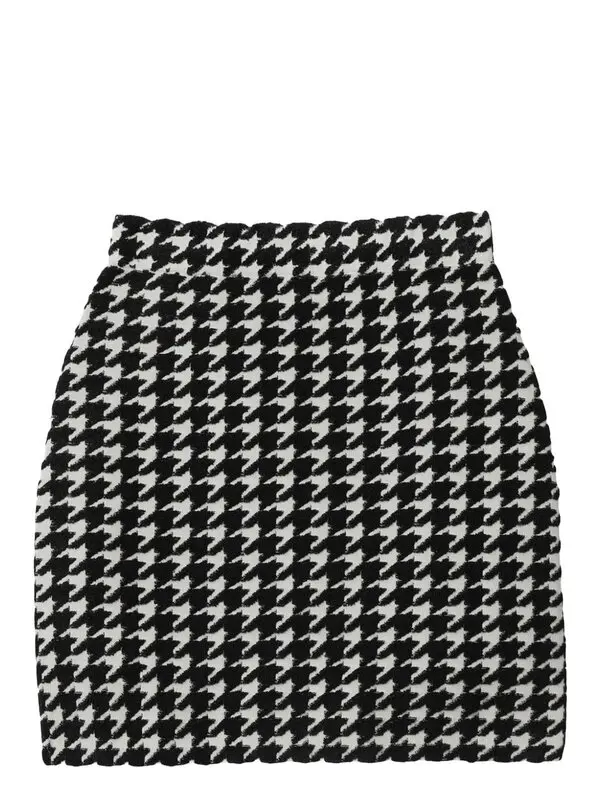 Burberry Houndstooth Mini Skirt - Black