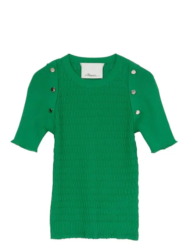 3.1 Phillip Lim Honeycomb Knit Top - Green