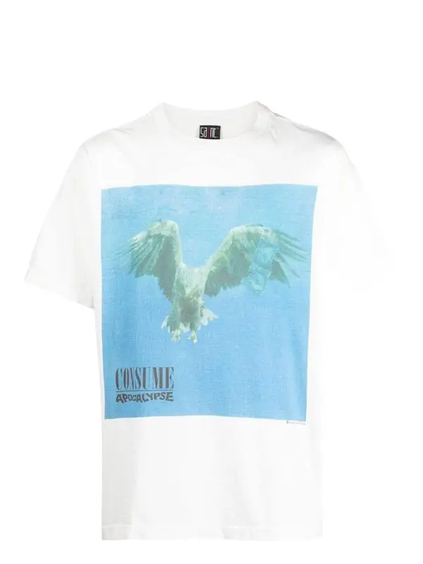 SAINT MXXXXXX Consume Graphic-print Cotton T-shirt - White