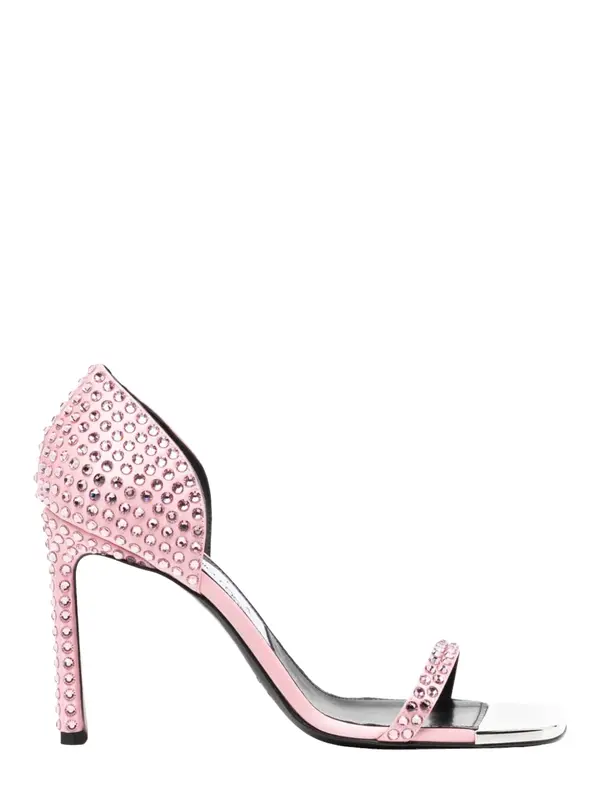 SERGIO ROSSI 100mm Studded Leather Sandals - Pink