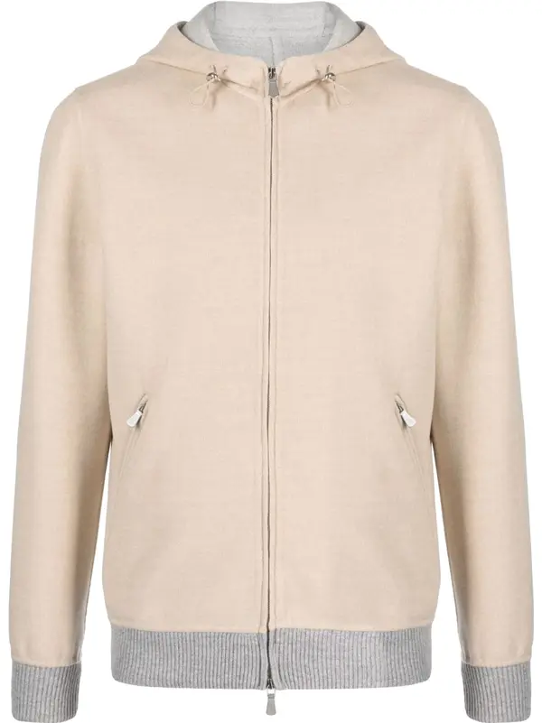 Eleventy Wool Hooded Jacket - Neutrals