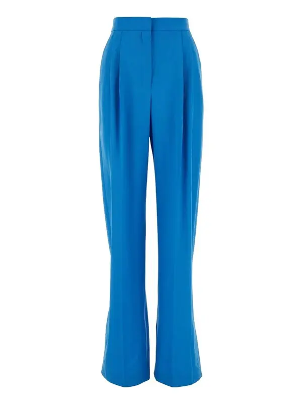 Alexander McQueen Double-pleat Wide-leg Trousers - Blue