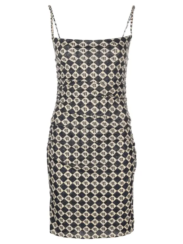 Nanushka Monogram-print Minidress - Neutrals