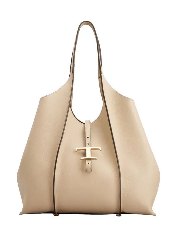 TOD'S T Timeless Leather Tote - Neutrals
