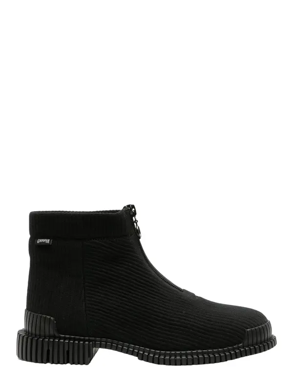 Camper Pix Ribbed Ankle Boots - Black