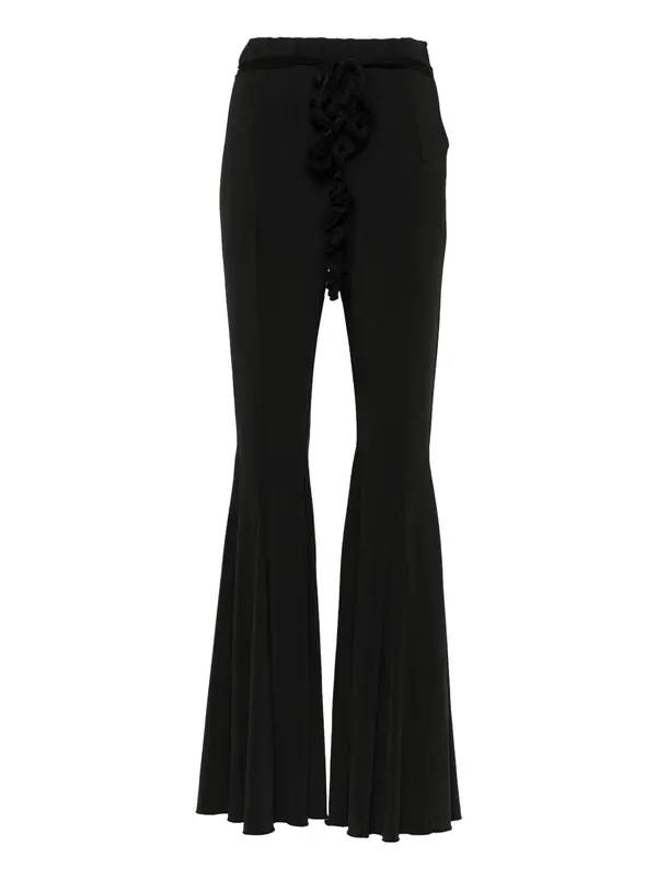ROTATE BY BIRGER CHRISTENSEN Ruffle-detailing Flared Trousers - Black