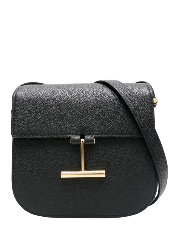 TOM FORD Hanging T Hardware Leather Shoulder Bag - Black