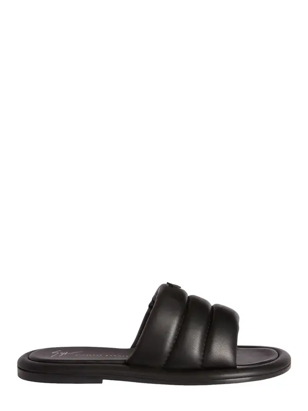 GIUSEPPE ZANOTTI Harmande Leather Slides - Black
