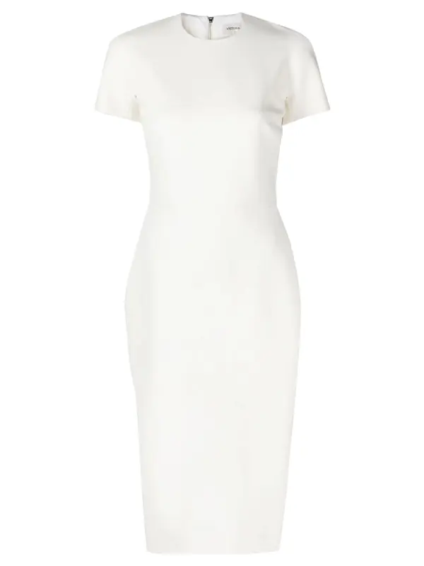 Victoria Beckham Twill Midi Dress - Neutrals