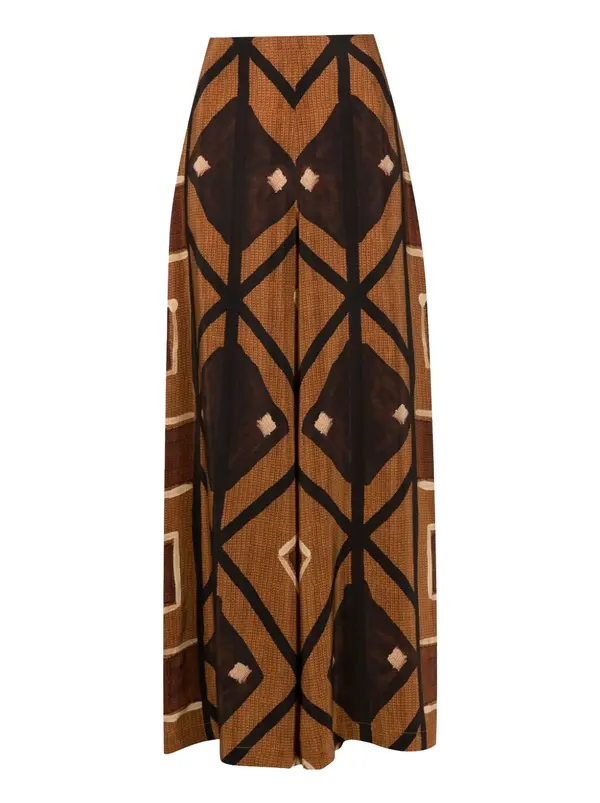 LENNY NIEMEYER Geometric-print Palazzo Pants - Brown