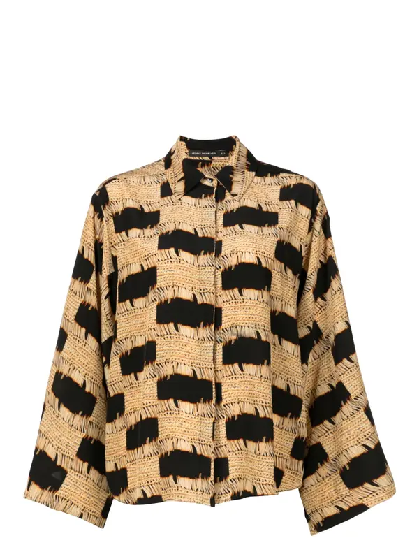 LENNY NIEMEYER Trompe L'oeil-print Silk Shirt - Yellow