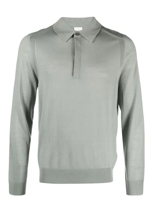 Paul Smith Polo-collar Merino Jumper - Green