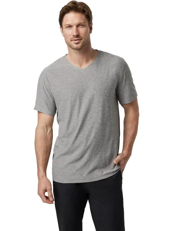 Vuori Strato Tech V-neck T-shirt - Heather Grey