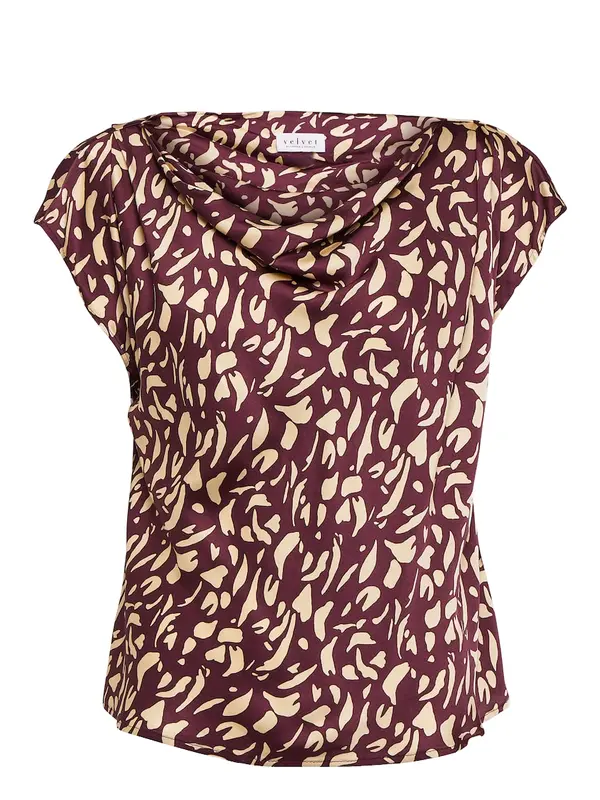 Velvet By Graham & Spencer Devi Printed Satin Top - Multicoloured