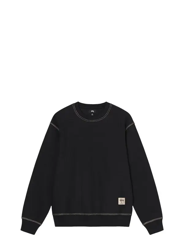 StÜssy Contrast Stitch Label Crew - Black