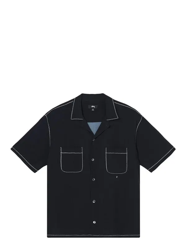 StÜssy Contrast Pick Stitched Shirt - Black