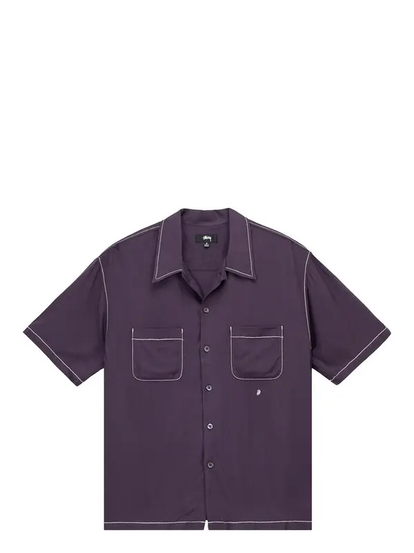 StÜssy Contrast Pick Stitched Shirt 'plum - Purple