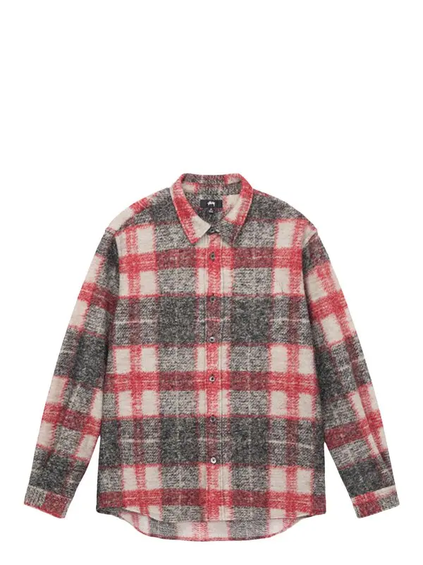 StÜssy Plaid Knit Button-down Shirt - Red