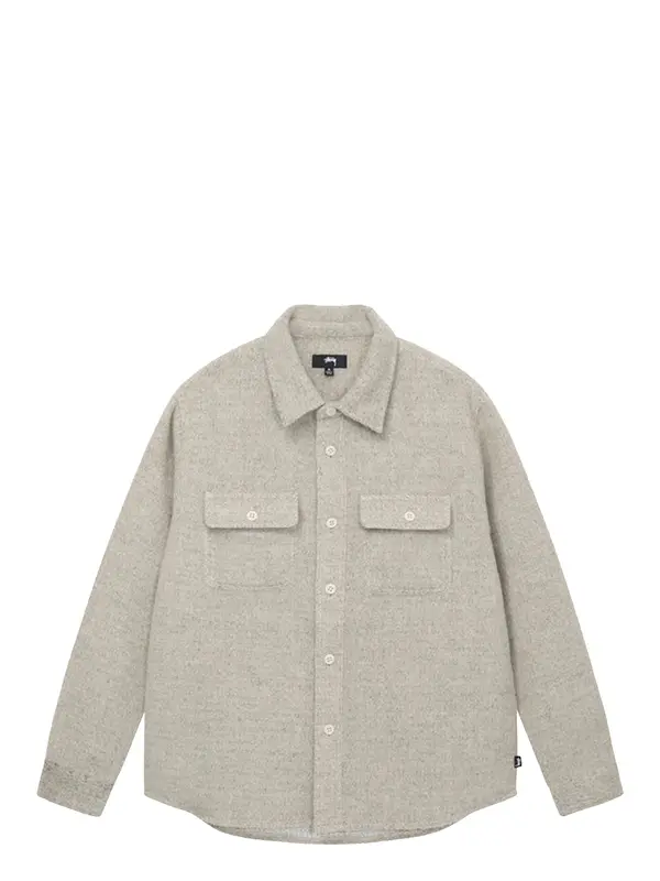 StÜssy Speckled Wool Cpo Shirt - Grey