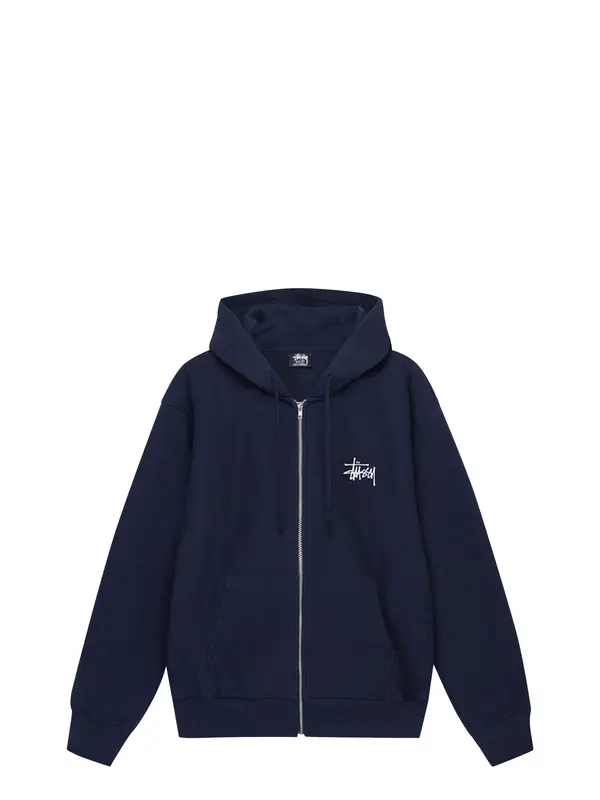 StÜssy Basic Zip Hoodie 'navy - Blue
