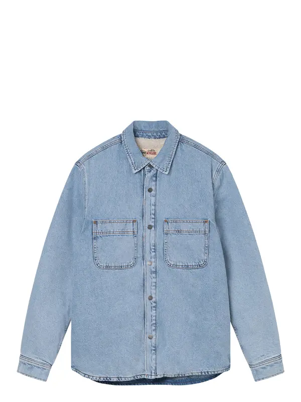 StÜssy Sherpa Lined Denim Shirt 'light Denim - Blue