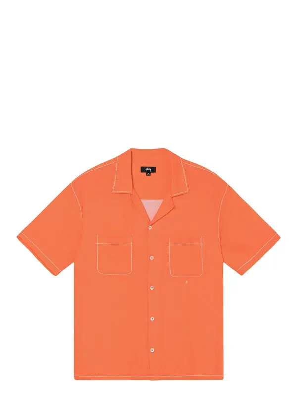 StÜssy Contrast Pick Stitched Shirt 'peach - Orange