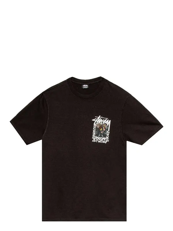 StÜssy Camellias Pigment Dyed Tee - Black
