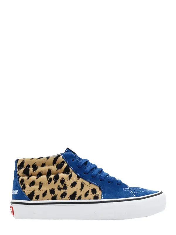 VANS Supreme X Sk8-mid Pro Cheetah Velvet Sneakers - Blue