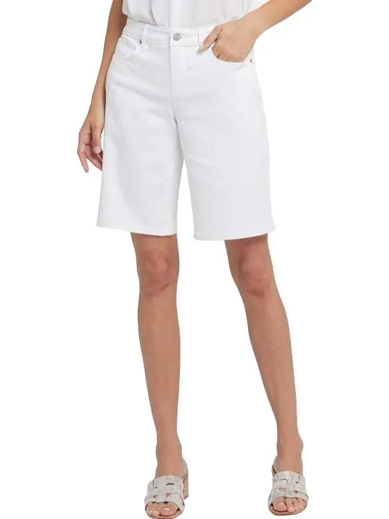 NYDJ Lilly Straight Leg Denim Shorts - Optic White