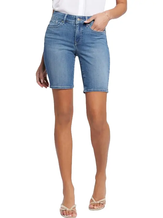NYDJ Ella Side Slit Denim Shorts - Fairmont