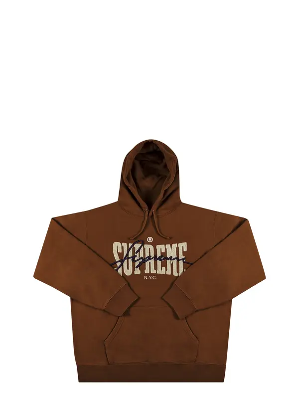 Supreme Embroidered Chenille Hooded Sweatshirt - Brown