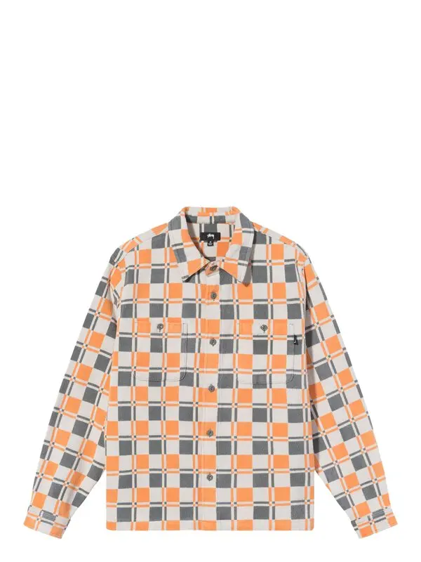 StÜssy Brent Plaid Long-sleeve Shirt - Tan