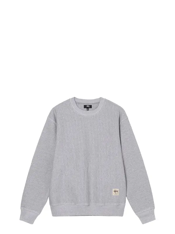 StÜssy Contrast Stitch Label Crew - Grey