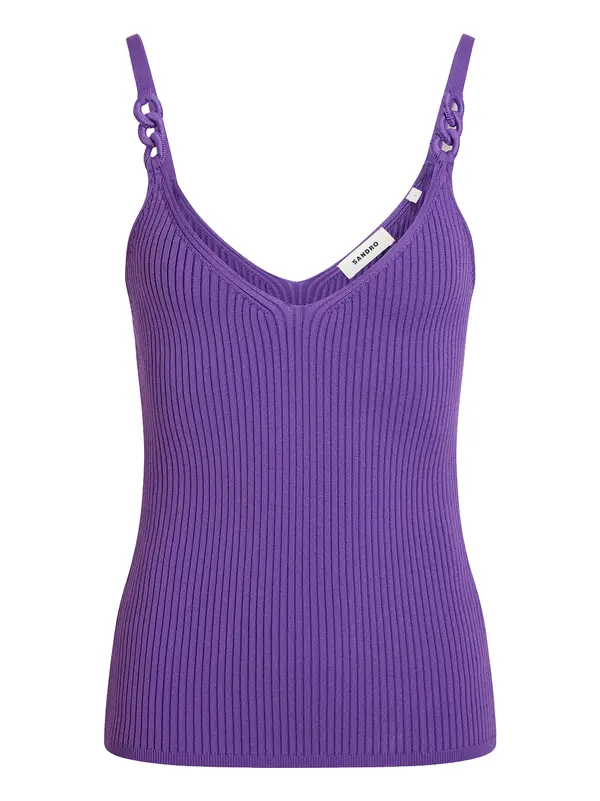 Sandro Ribbed-knit Tank - Purple