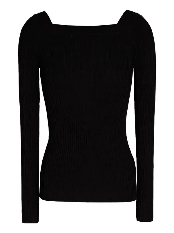 Sandro Ribbed Knit Sweater - Black