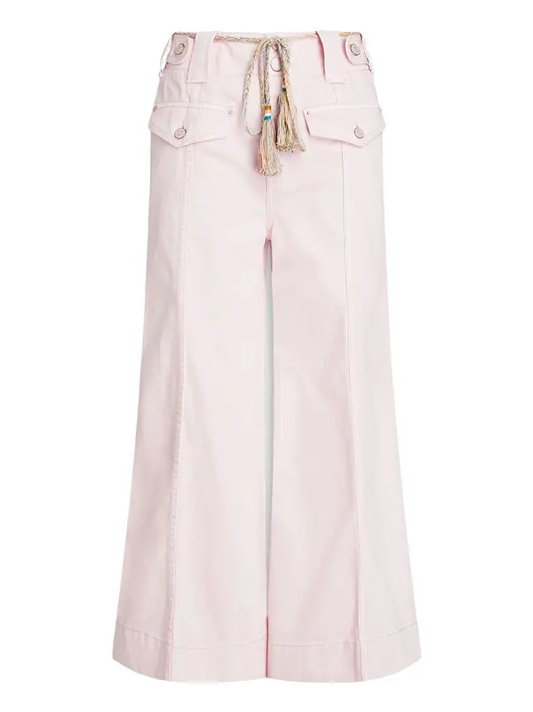 Zimmermann Cropped Wide-leg High-rise Jeans - Baby Pink