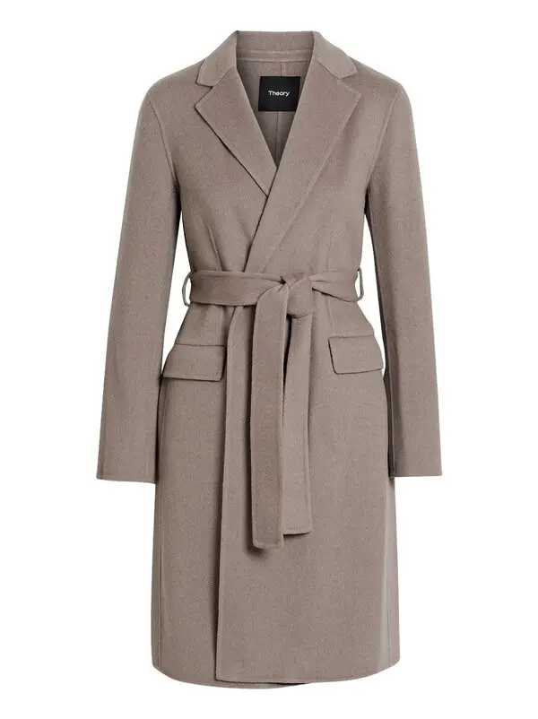 Theory Wool And Cashmere-blend Felt Coat - Mushroom