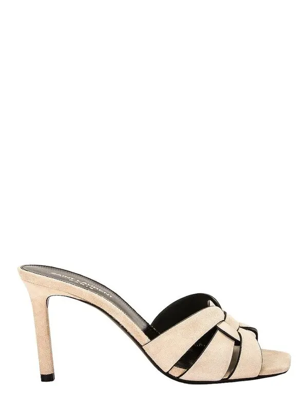 Saint Laurent Tribute Mule Sandal - Cream