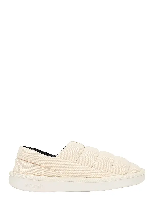 BRUNCH Puffer Corduroy Slides - Cream