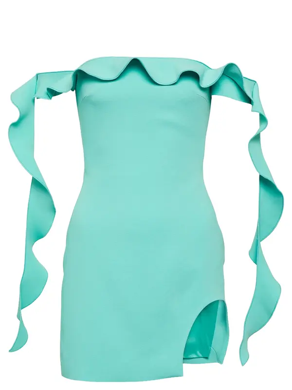 David Koma Ruffled Minidress - Green