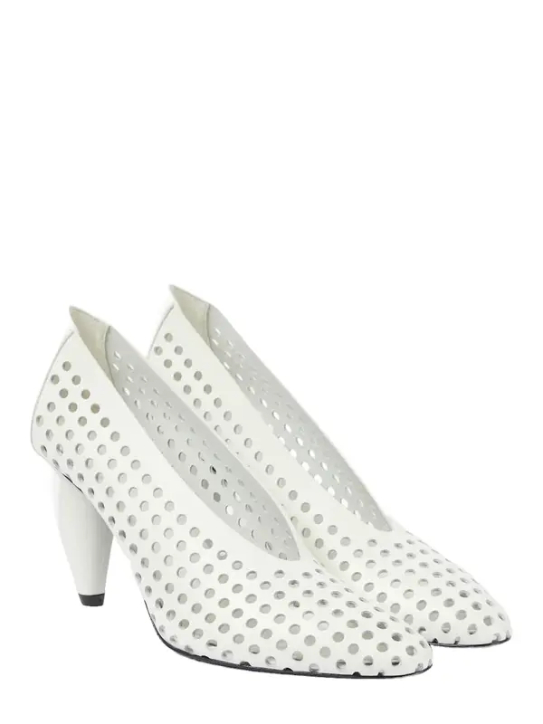 Proenza Schouler Perforated Leather Cone Pumps - White