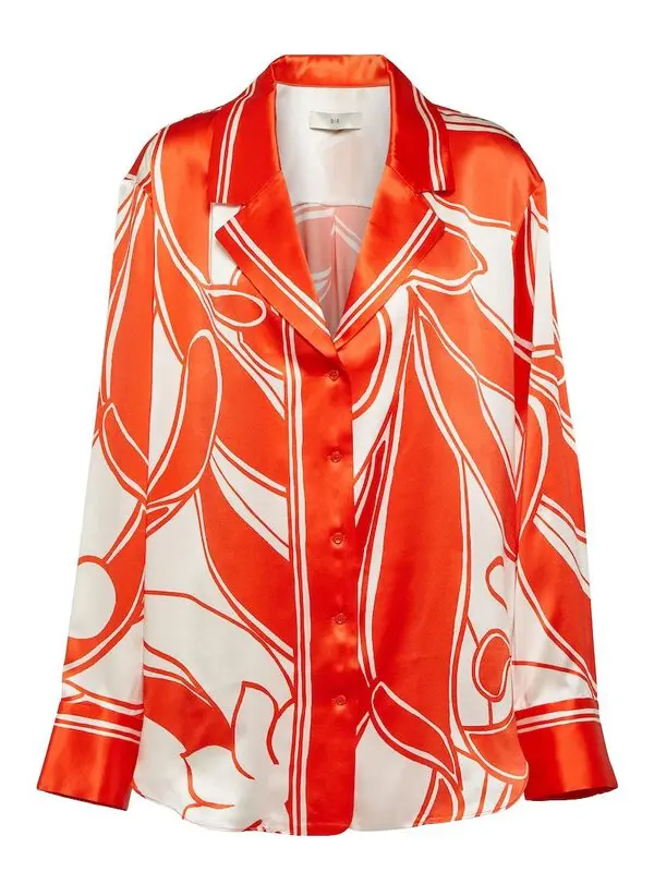 SIR. Ramona Printed Silk Satin Shirt - Multicoloured