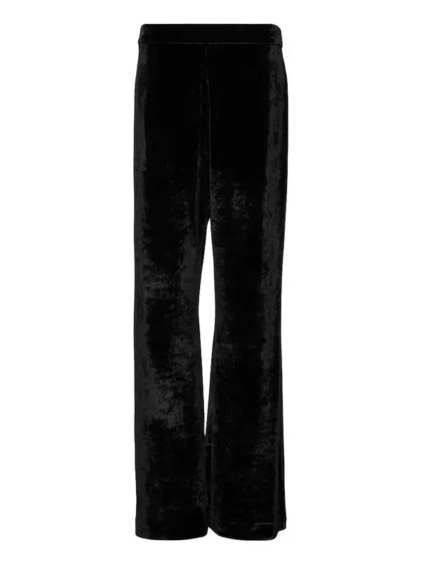 JIL SANDER High-rise Wide-leg Velvet Trousers - Black