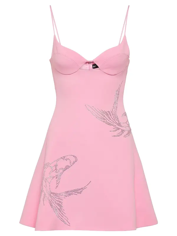 David Koma Crystal-embellished Minidress - Pink