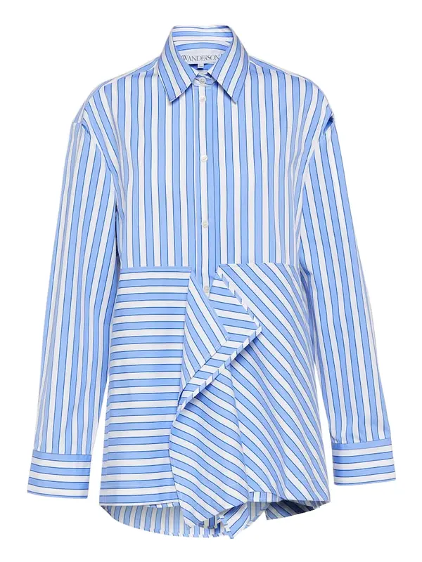 JW Anderson Striped Peplum Shirt - Blue