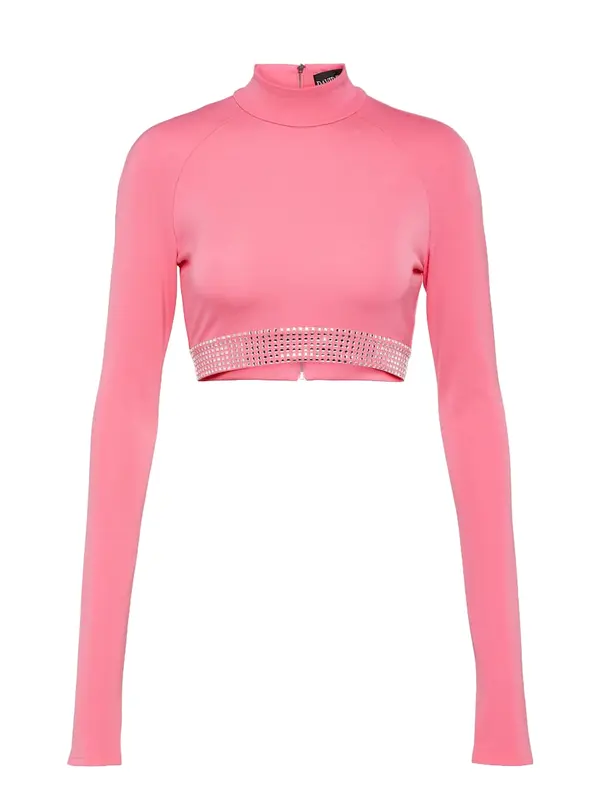 David Koma Embellished Cropped Top - Pink