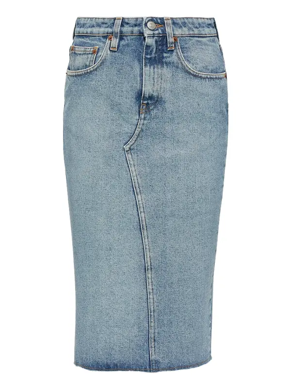 MAISON MARGIELA Denim Midi Skirt - Blue