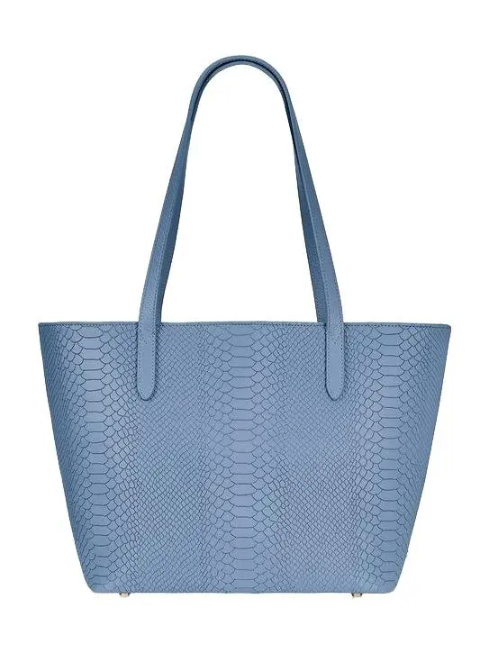 Gigi New York Teddie Embossed Python Tote - Blue