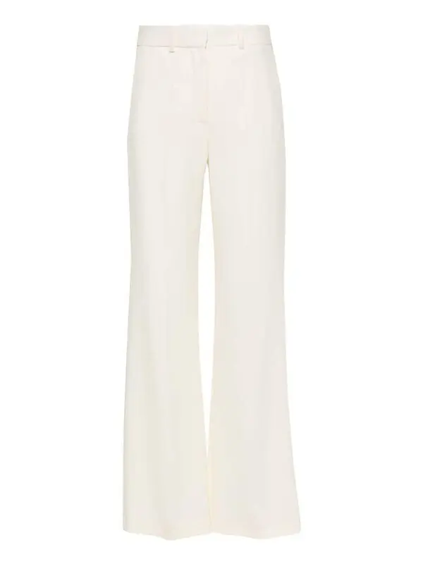 JOSEPH Pressed-crease Flared Trousers - White