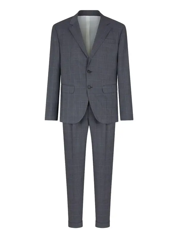 Dsquared2 Checked Single-breasted Wool Suit - Grey